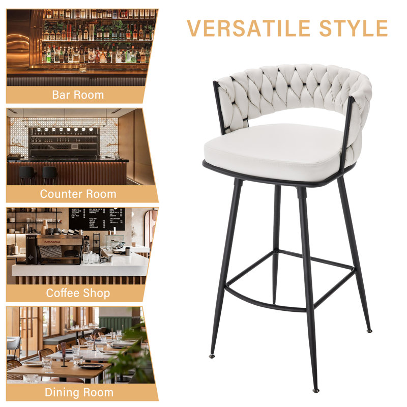George Oliver Upholsted 180 ° Rotating Bar Stools | Wayfair