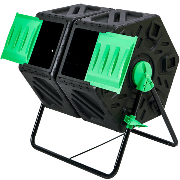 YITAHOME 34 Gal. Large Outdoor Dual Chamber Tumbler Composter & Reviews ...