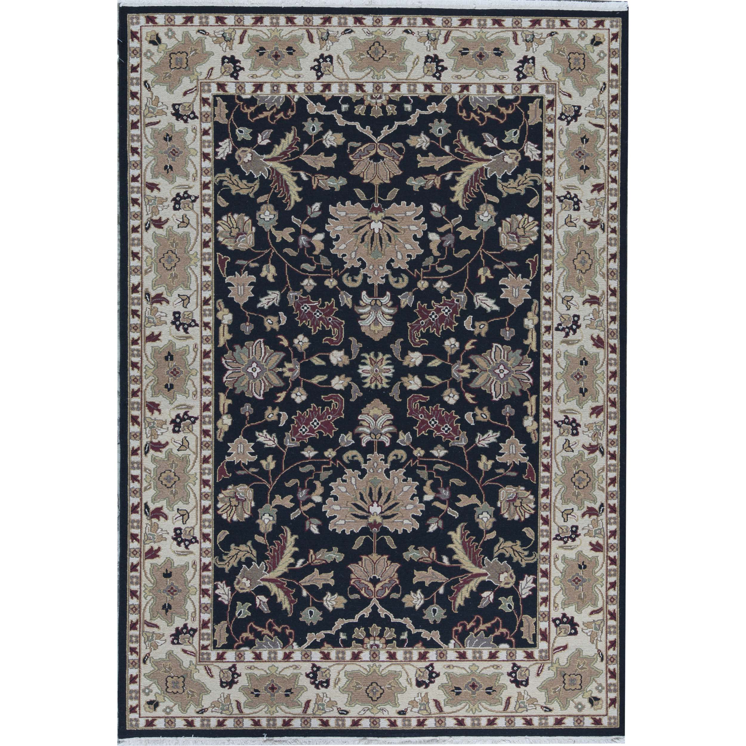Bokara Rug Co., Inc. Hand-Knotted High-Quality Black and Beige Area Rug ...