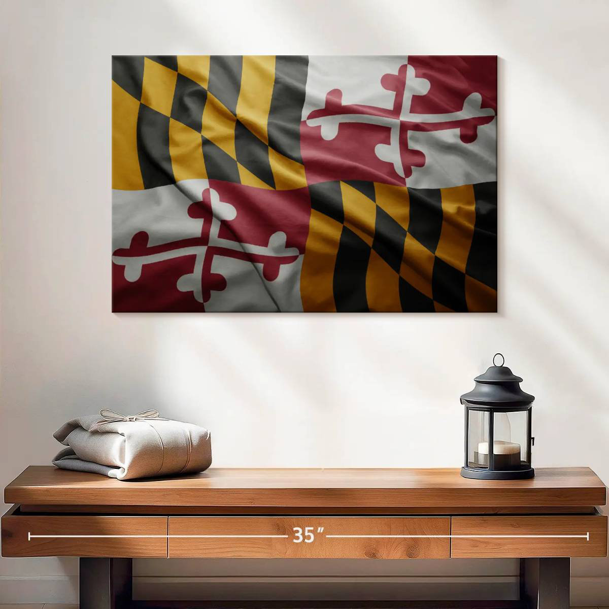 Ebern Designs Borges Wavy Maryland Flag | Wayfair