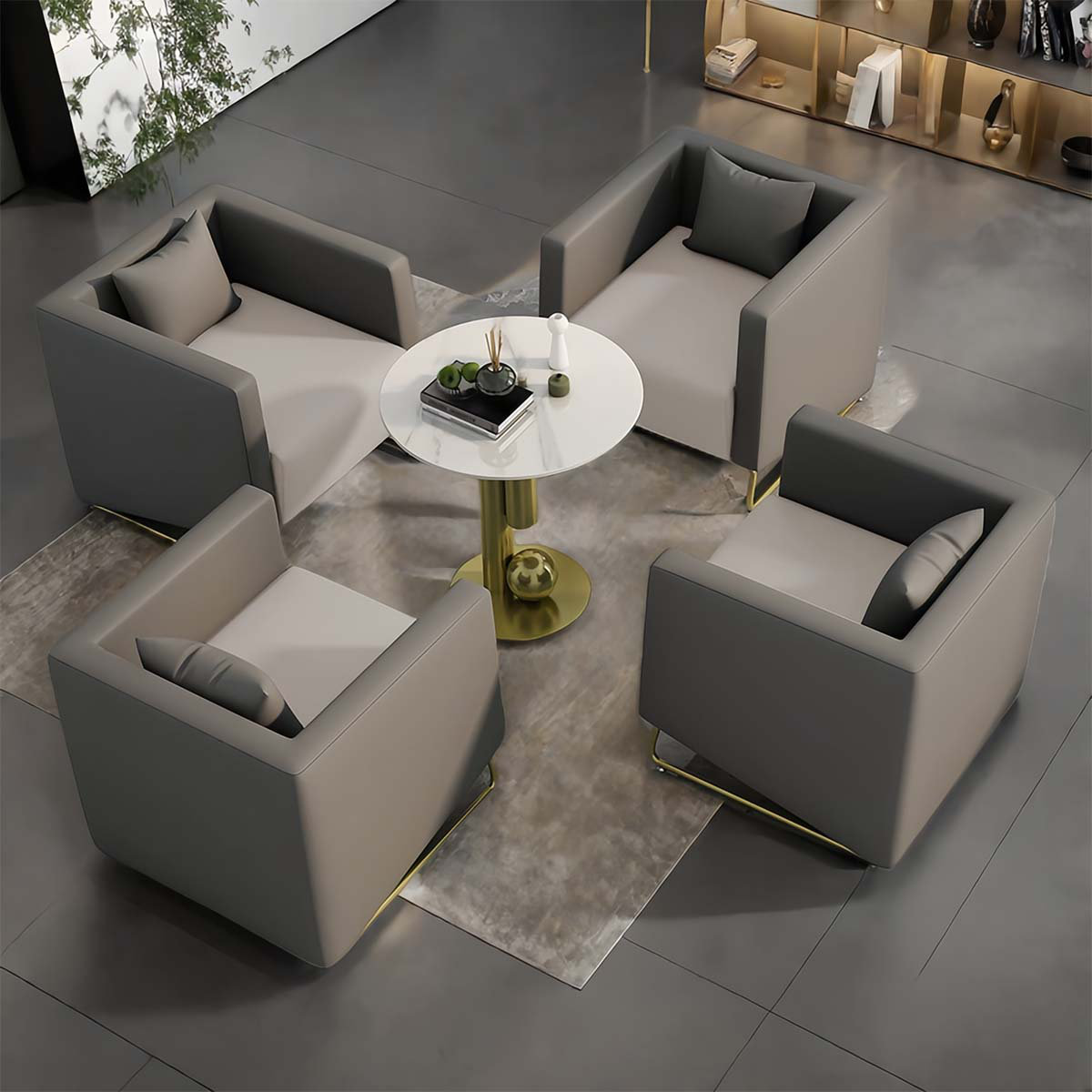 Everly Quinn Grey two-tone sofa and coffee table reception set | Wayfair