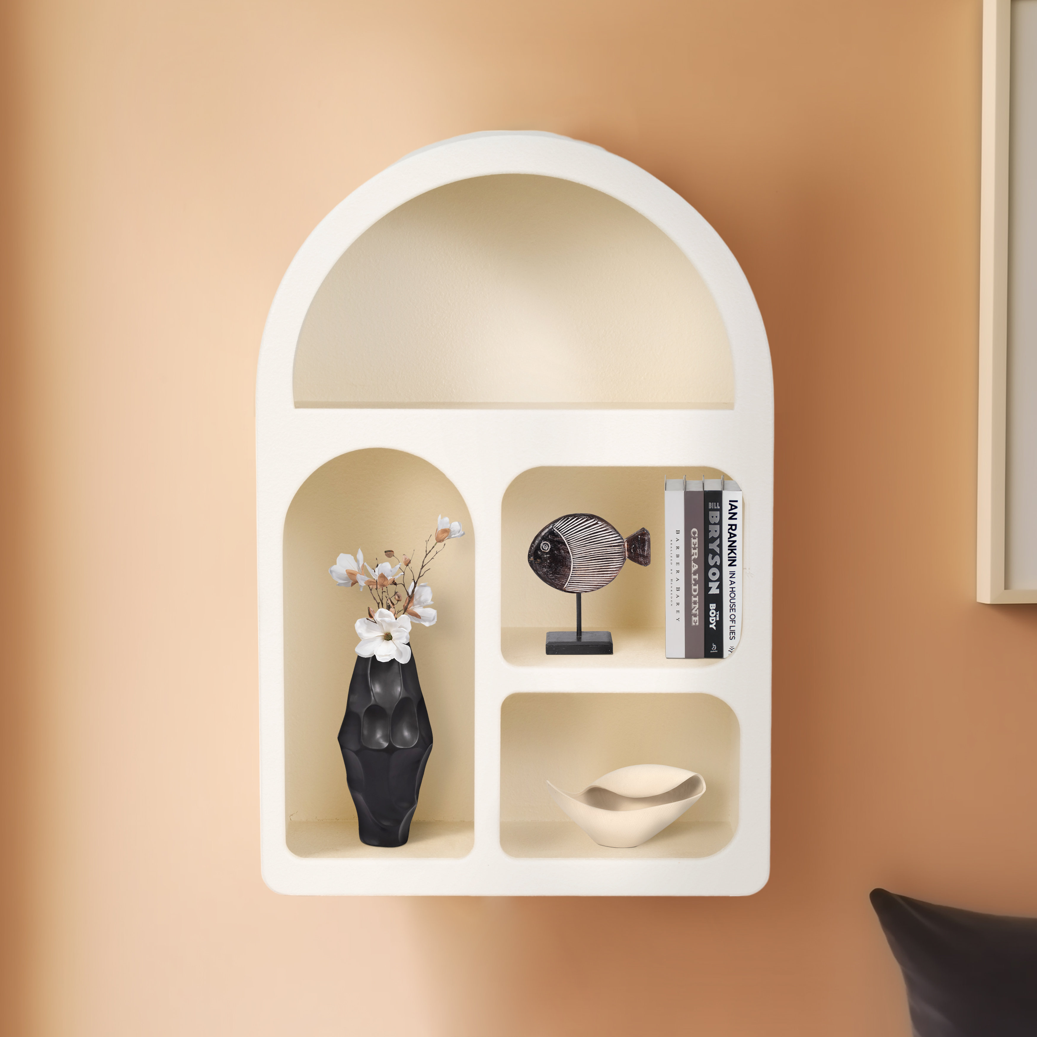 Lark Manor™ White 24" Arch Rough Finish MDF Wall Shelf – Transform Your ...