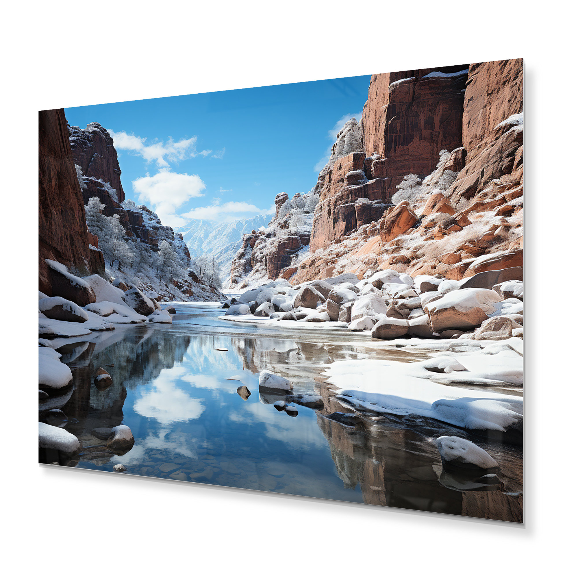 Union Rustic Canyon Winter Serenitys Embrace II - Landscapes Metal Wall ...