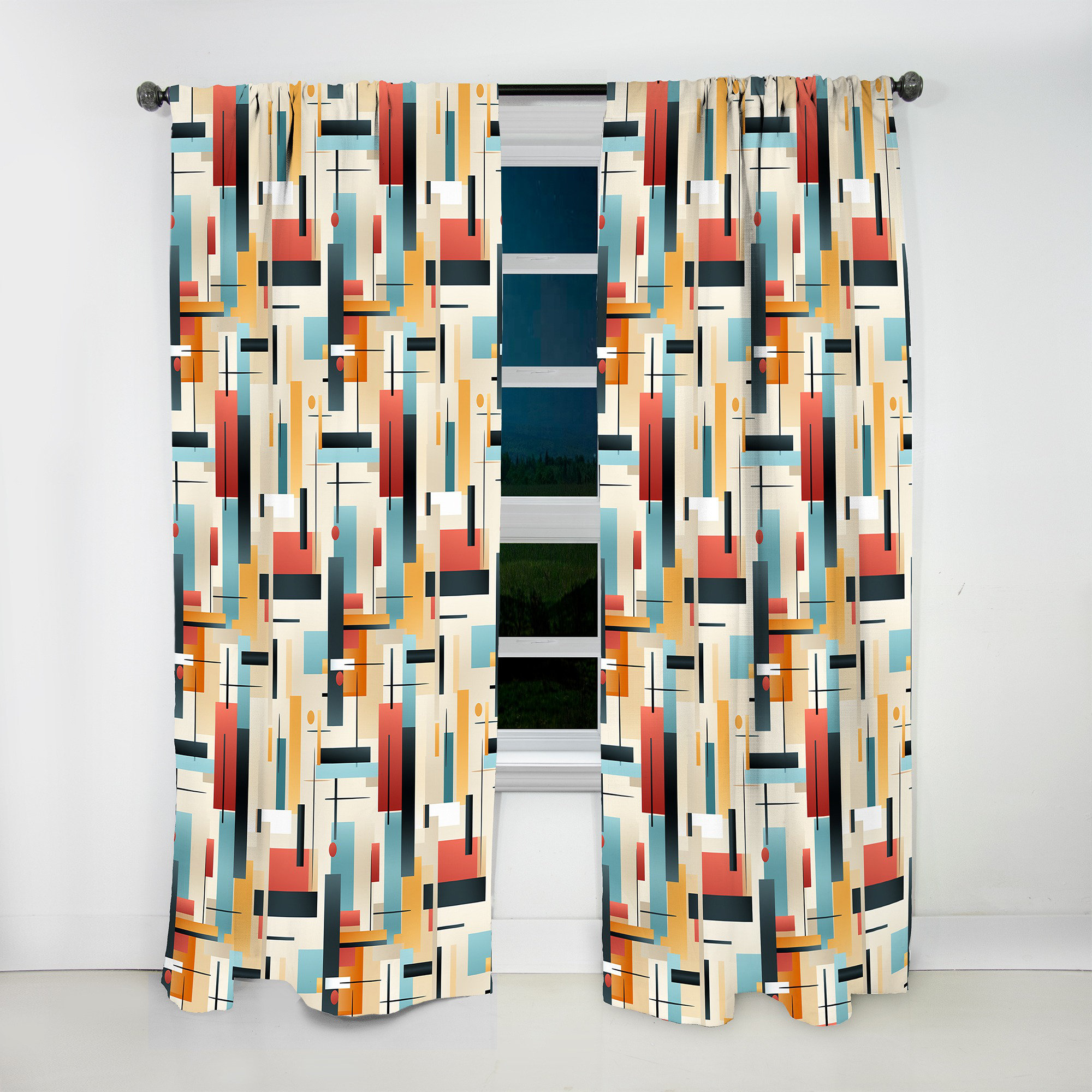 Design Art Urban Simplicity II - Modern Velvet Curtain - Room Darkening ...