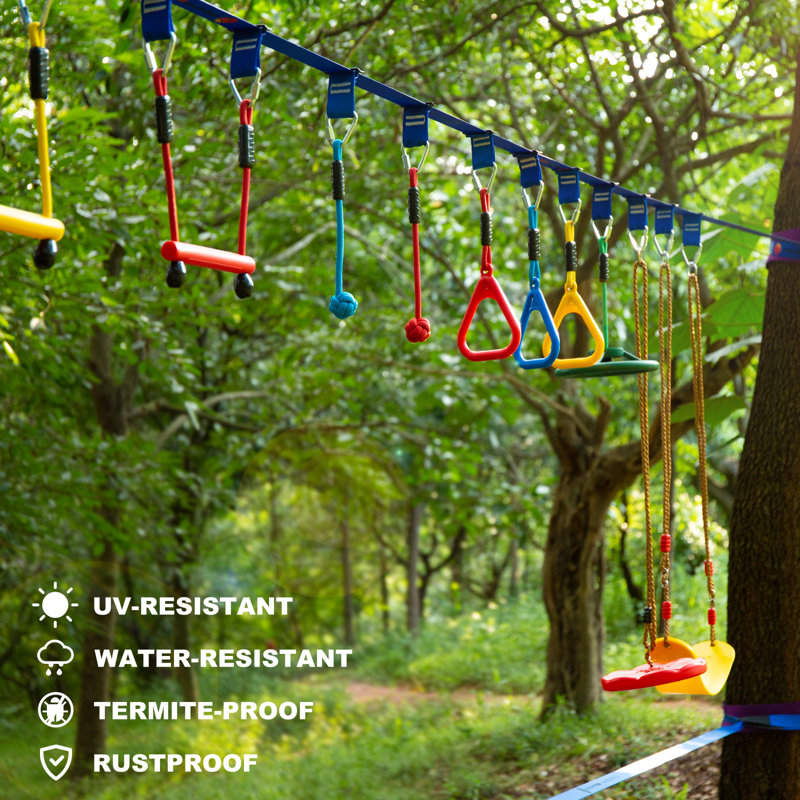 Gentle Booms Sports Ninja Warrior Set 2x65FT Ninja Warrior Obstacle ...