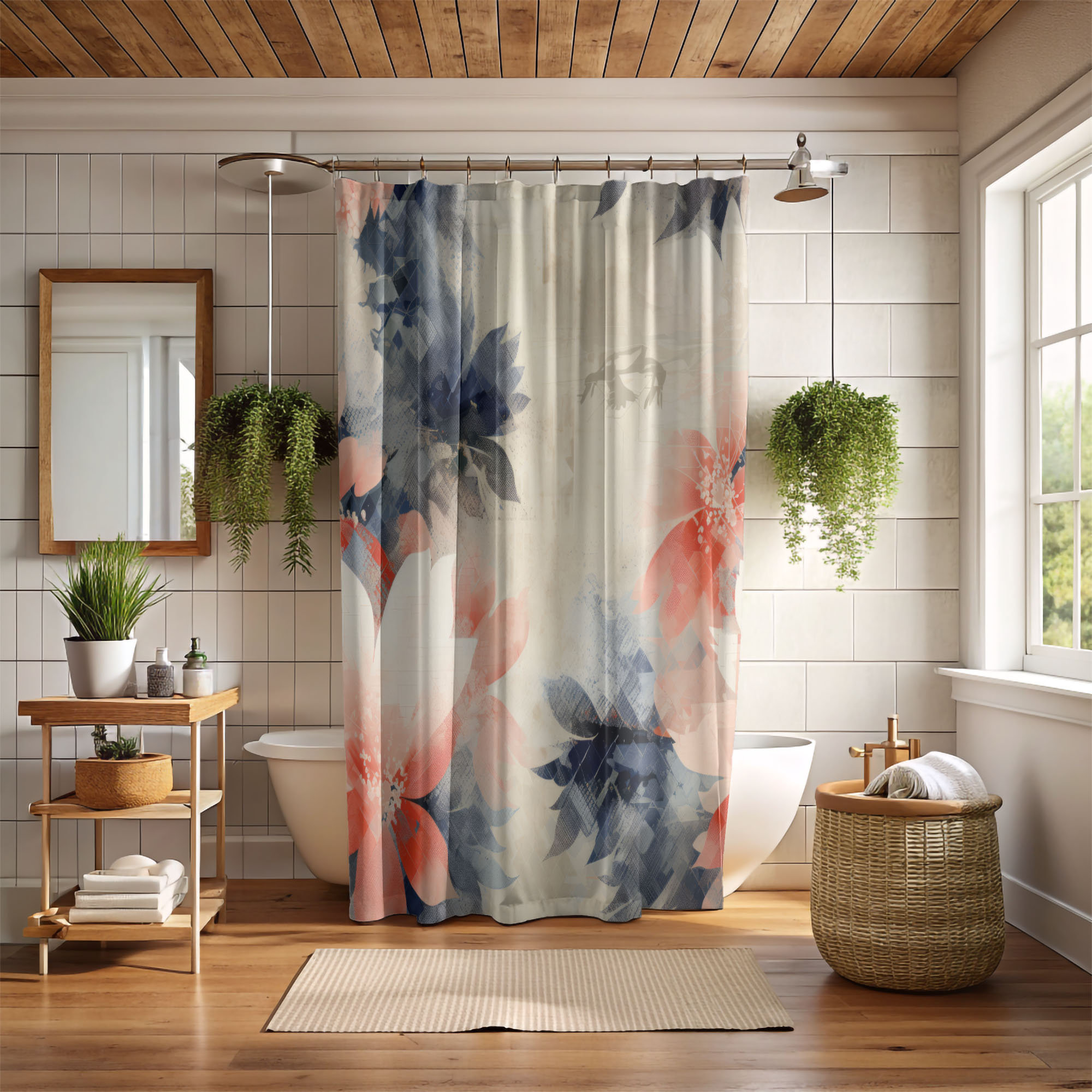 East Urban Home Classic Scrolls - Premium Shower Curtain | Wayfair