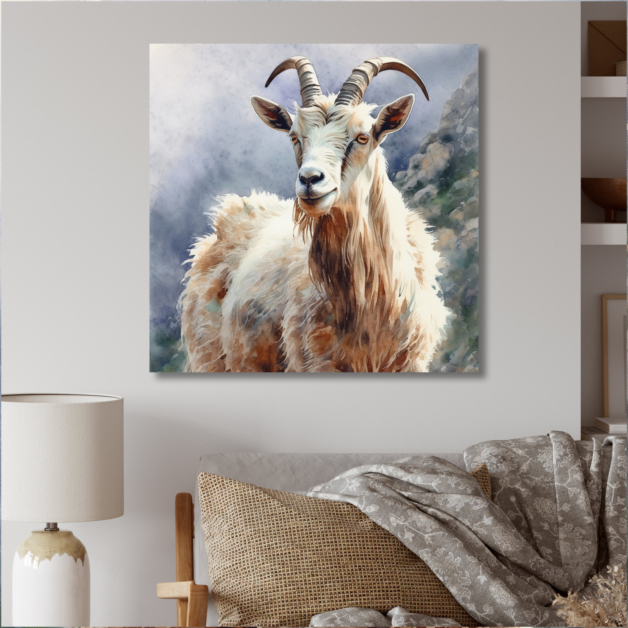 Millwood Pines Graceful Goat Grazers I - Animals Metal Wall Decor ...