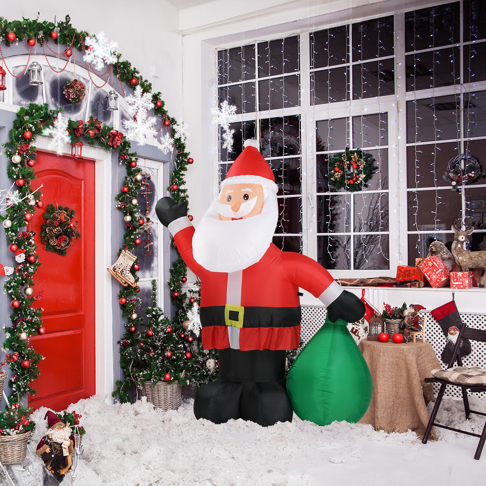 The Holiday Aisle® 6 Ft Lighted Santa Claus Christmas Inflatable ...