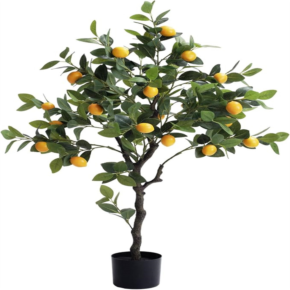 Primrue Uppingham 4Ft Artificial Lemon Tree With Fake Lemons Floor ...