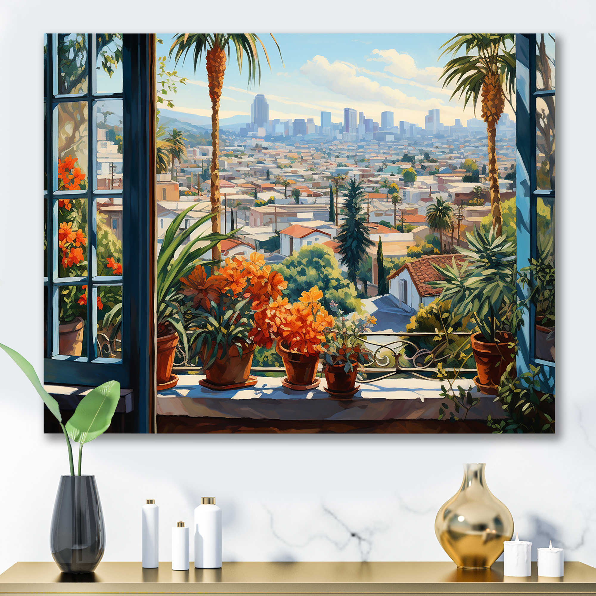 Bay Isle Home™ Los Angeles Window View 5 - Los Angeles Wall Art | Wayfair