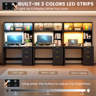 Ivy Bronx 47.2" Home Office Desk With File Drawer, Led Lighting And ...