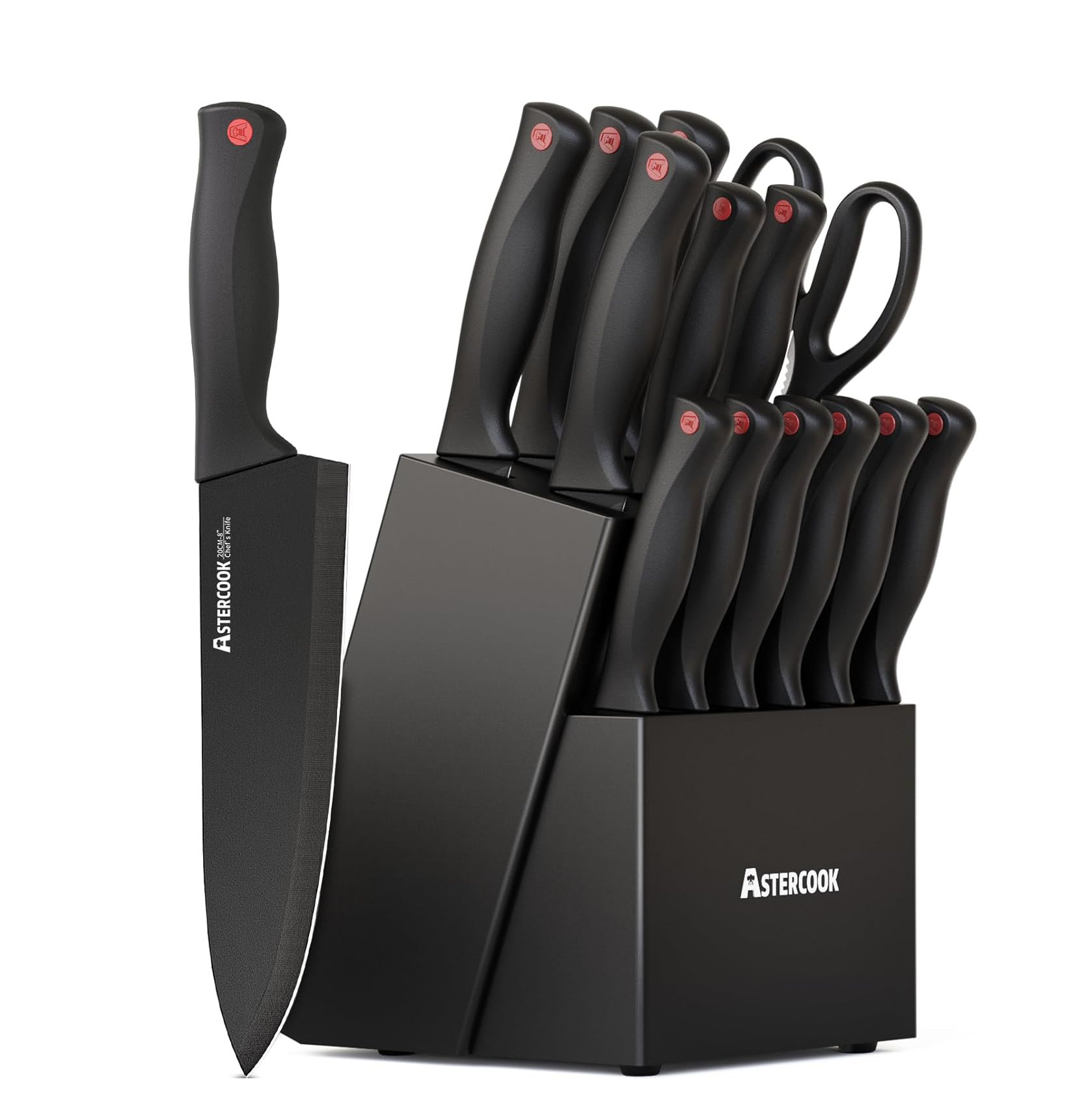 RIZENO 14 Piece Knife Set with Sharpener Block | Wayfair