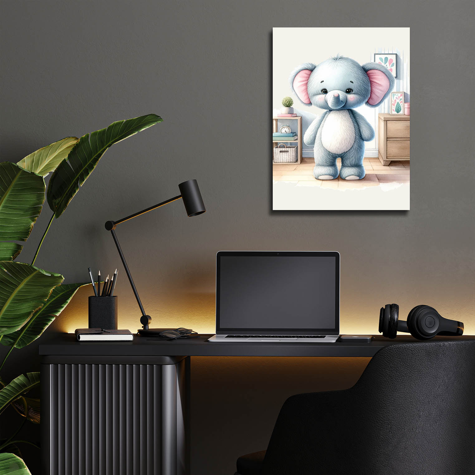 Indigo Safari Cuddly Elephant' by Andreas Magnusson Acrylic Glass Wall Art | Wayfair