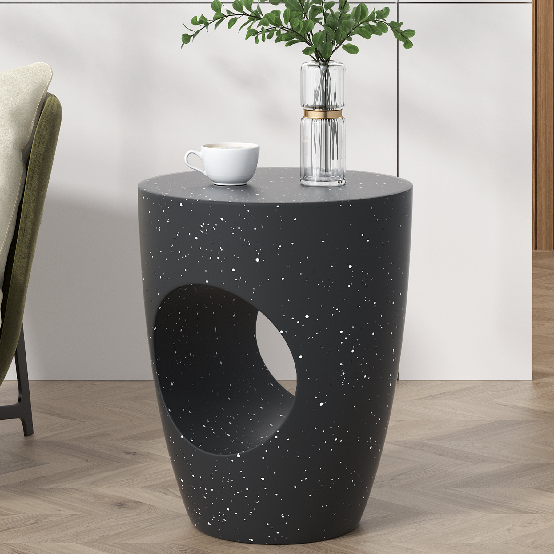 Wrought Studio™ Outdoor Side Table, Concrete Side Table, Cement Side ...