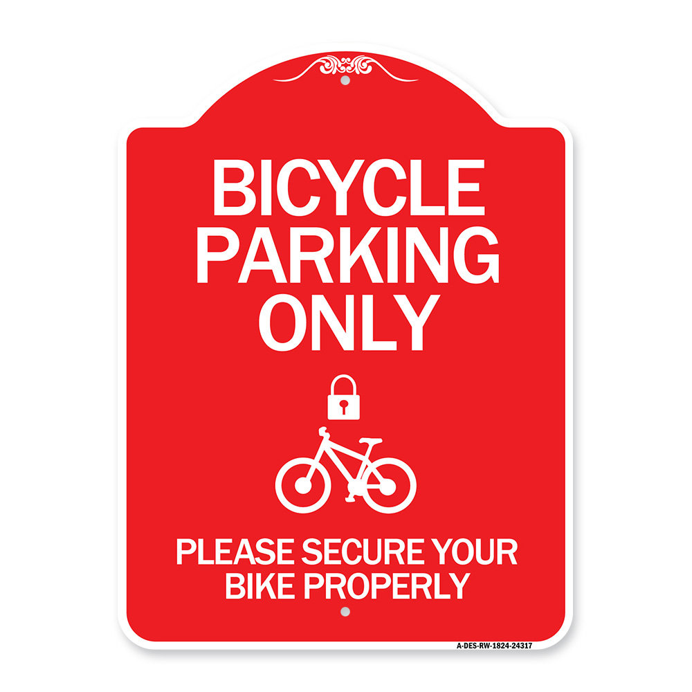 Signmission Designer Series Sign - Bicycle Parking Only, Please Secure ...