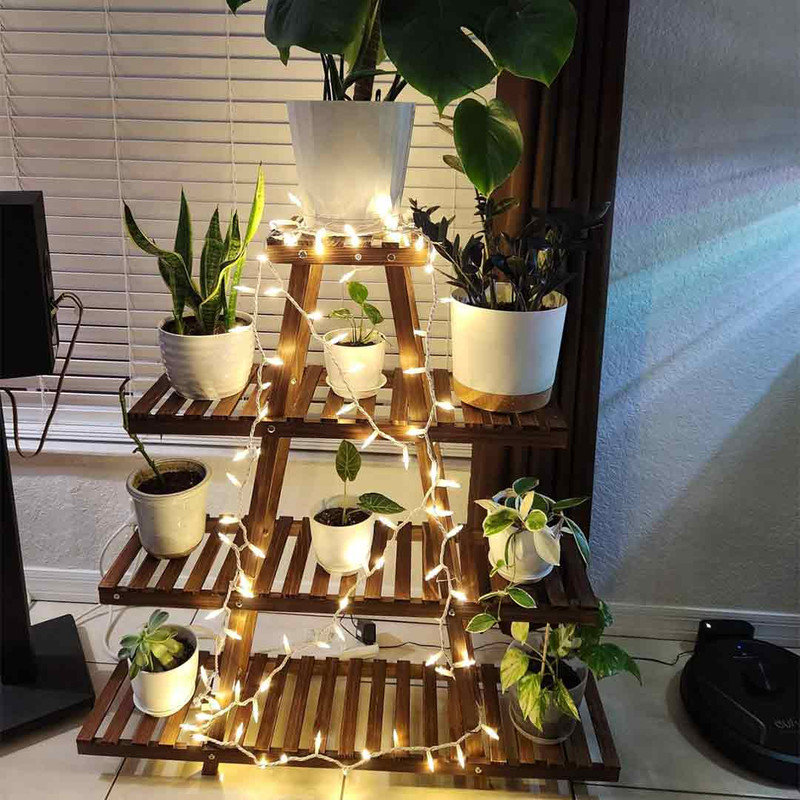 Lark Manor™ 4 Tier Wood Plant Stand , A Frame Plant Display Shelf for ...