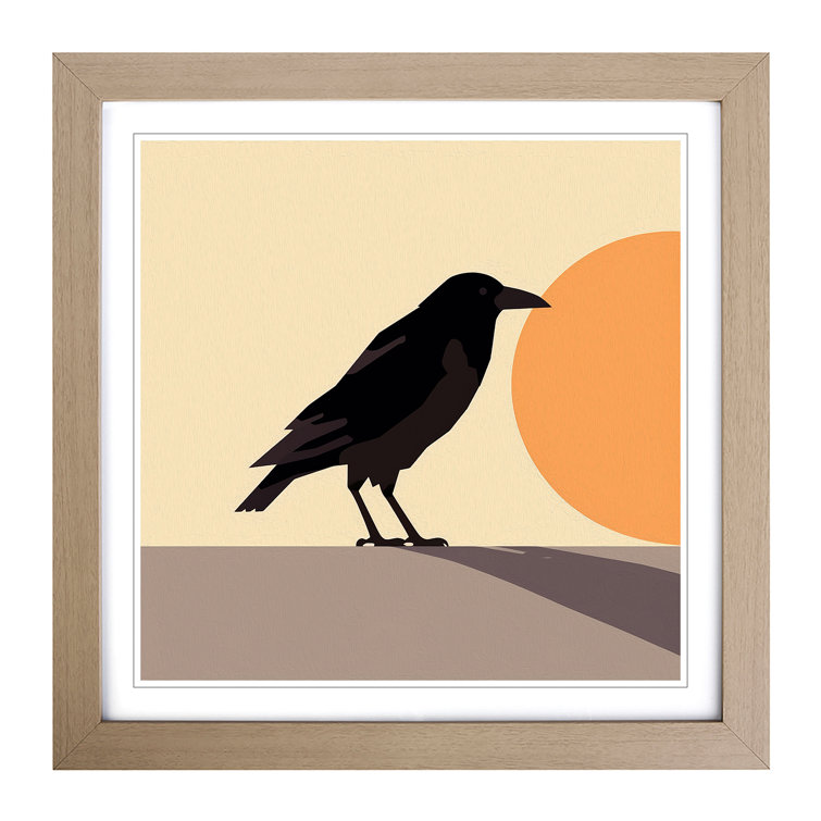 Marlow Home Co. Crow Minimalism - Single Picture Frame Print on Wood ...