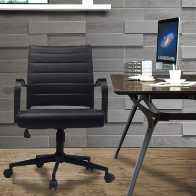 Ebern Designs Celadon Mid Back Ribbed Ergonomic Conference Chair ...