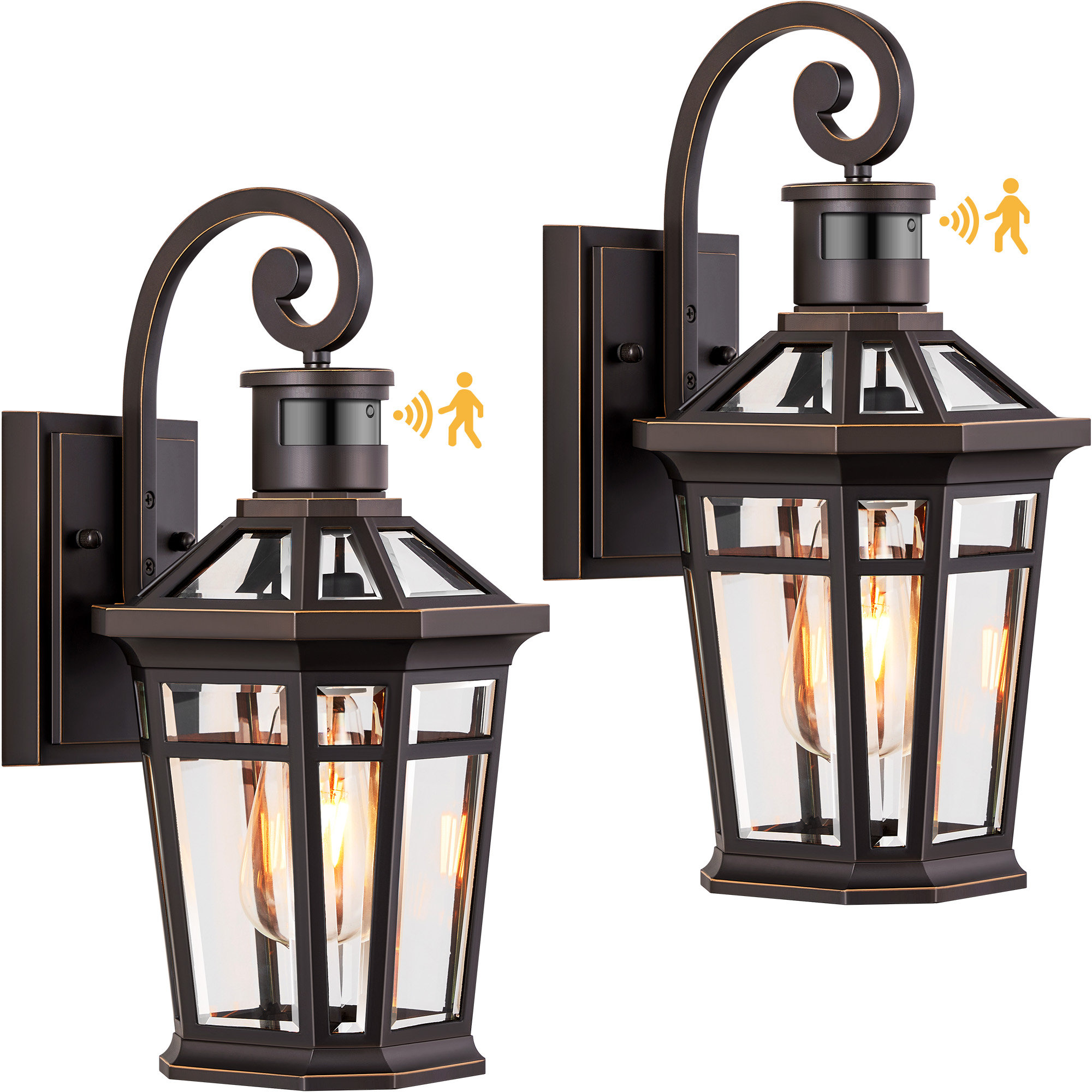 Lark Manor™ 2 Packs Outdoor Lighting with Motion Sensor, Dawn to Dusk ...
