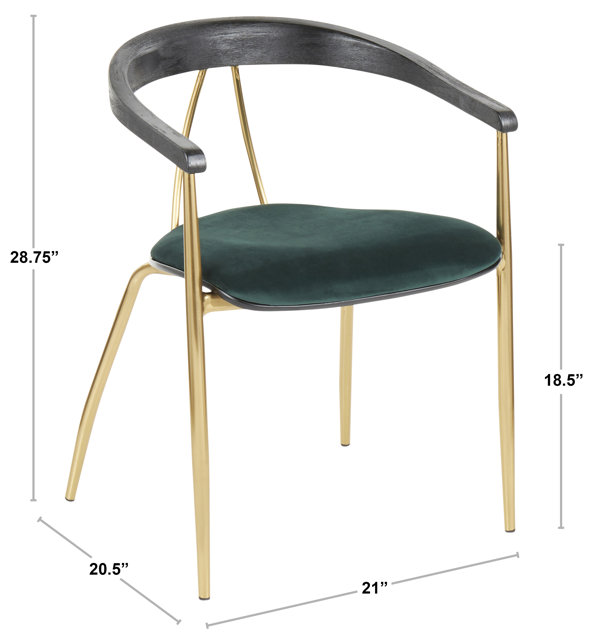 Willa Arlo Interiors Saunders 18.5'' H Velvet Upholstered Armchair ...