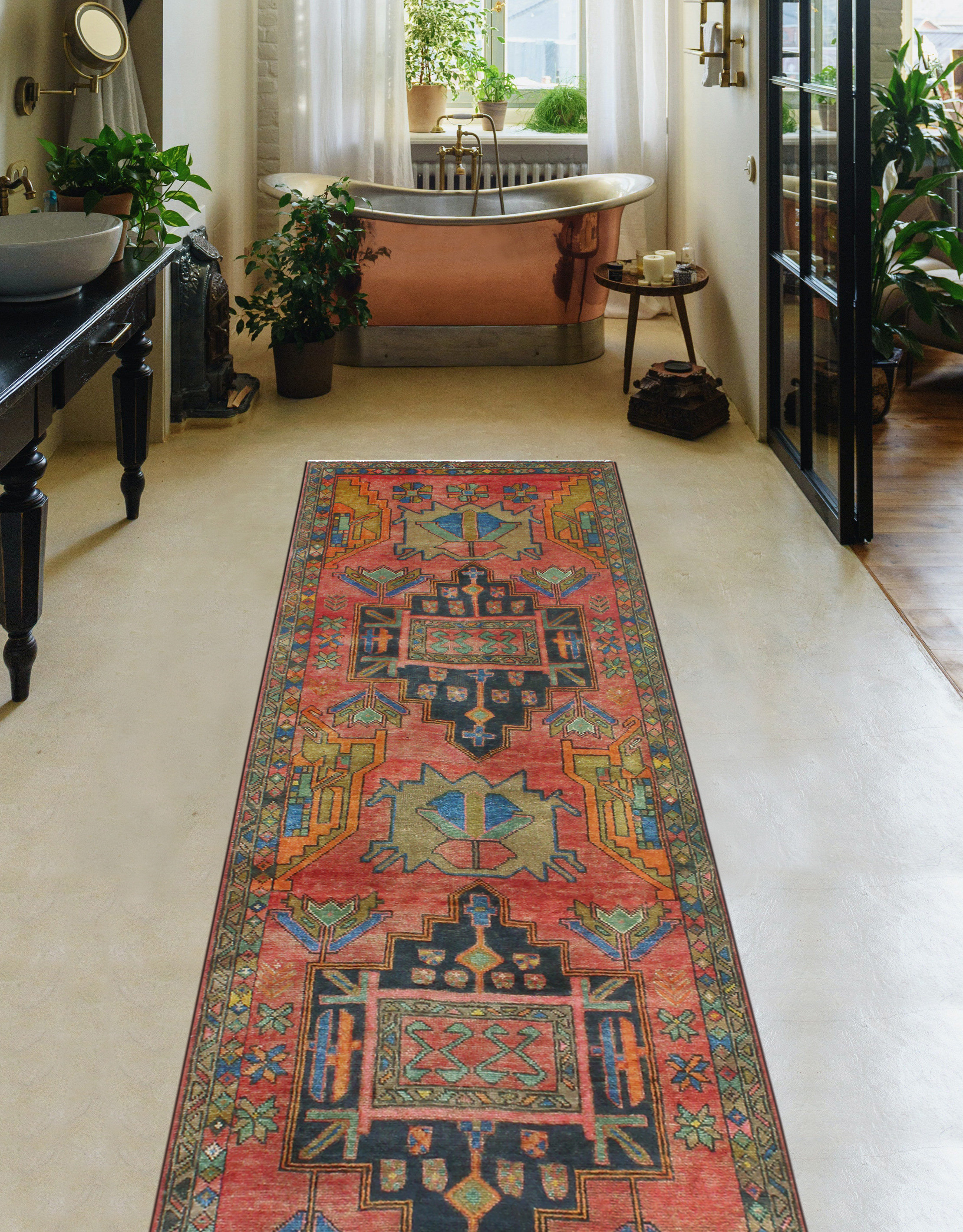 Isabelline Khylar Distressed Areta Rust Runner | Wayfair