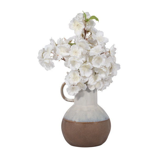Zeppelin Ceramic Table Jug Vase with Handle | Birch Lane