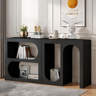 Ivy Bronx Modular Console Table With Rectangular Exterior And Curved ...