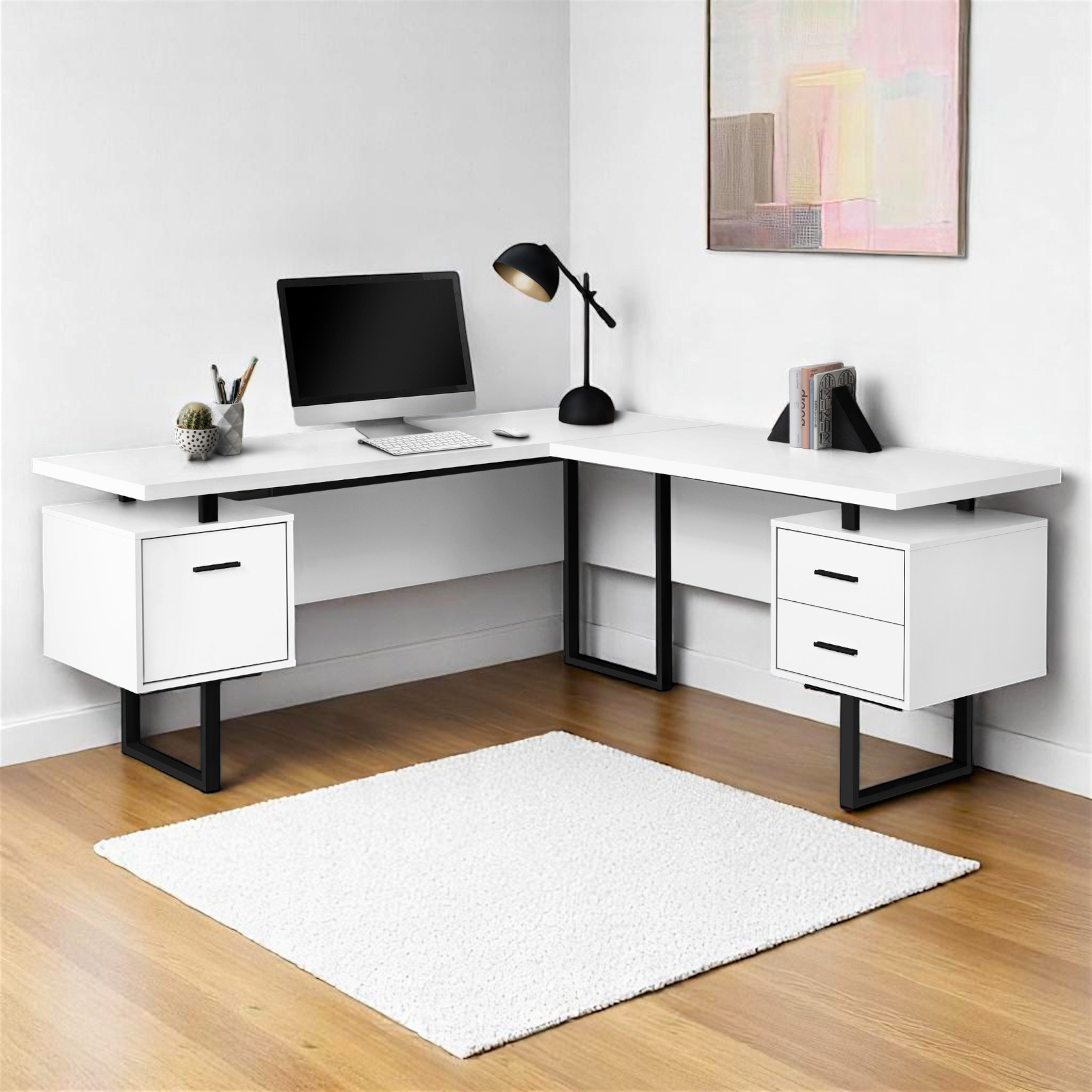 Corrigan Studio Carie Corner L Shape Modern Computer Desk - Wayfair Canada