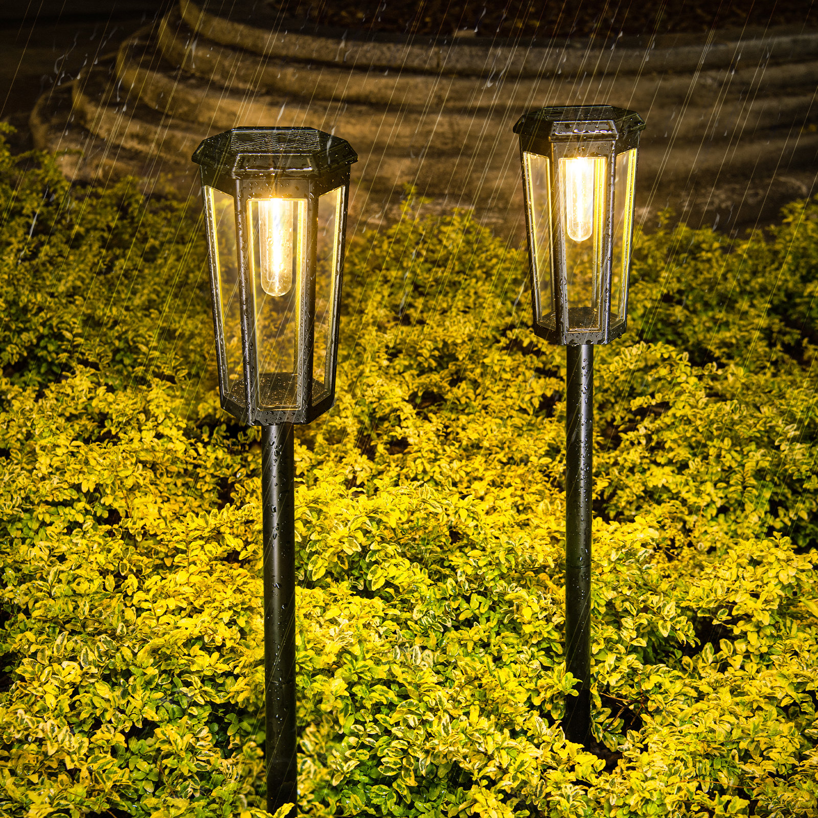 WYZM 20 Lumens 3000K Warn White Weather Resistant Outdoor Solar Path ...