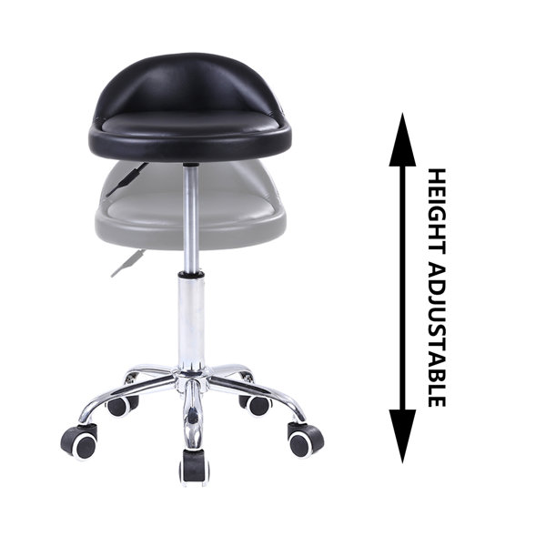 Inbox Zero Backed Adjustable Height Ergonomic Lab Stool with Wheels ...