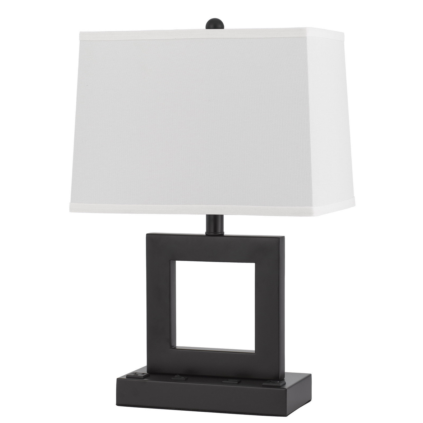 Latitude Run® 21.5" Black Desk Lamp with USB and Outlet | Wayfair