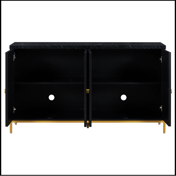 Mercer41 Modern Sideboard with Extra Large Storage Space with Metal ...