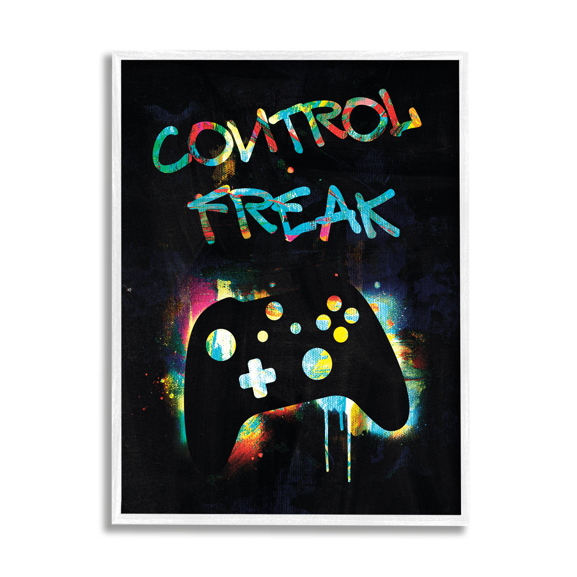 Stupell Industries Control Freak Game Controller Graffiti Street Style ...