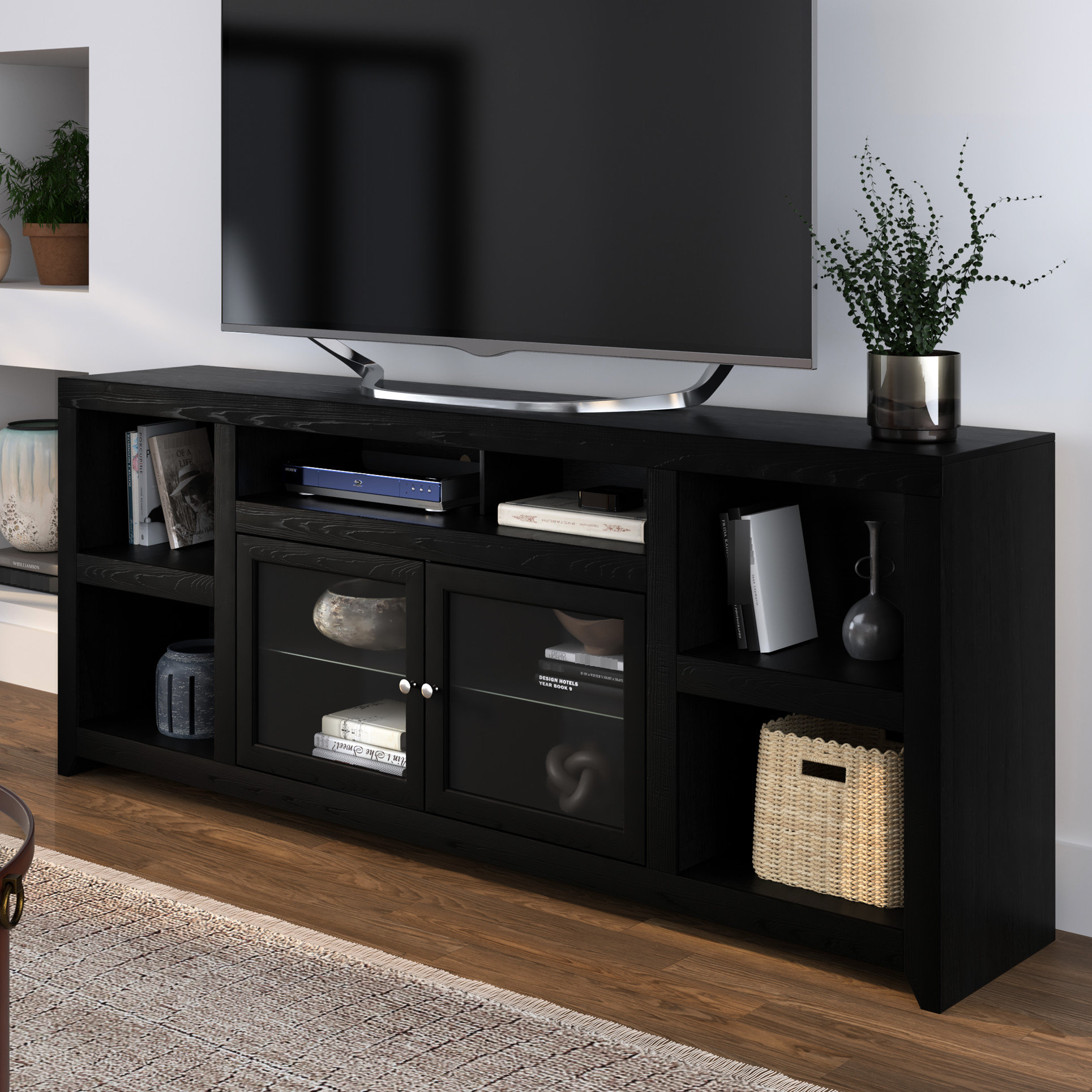 Red Barrel Studio® Up To 90" Tv Stand, 75 Inch, Finish, Poplar Solids ...