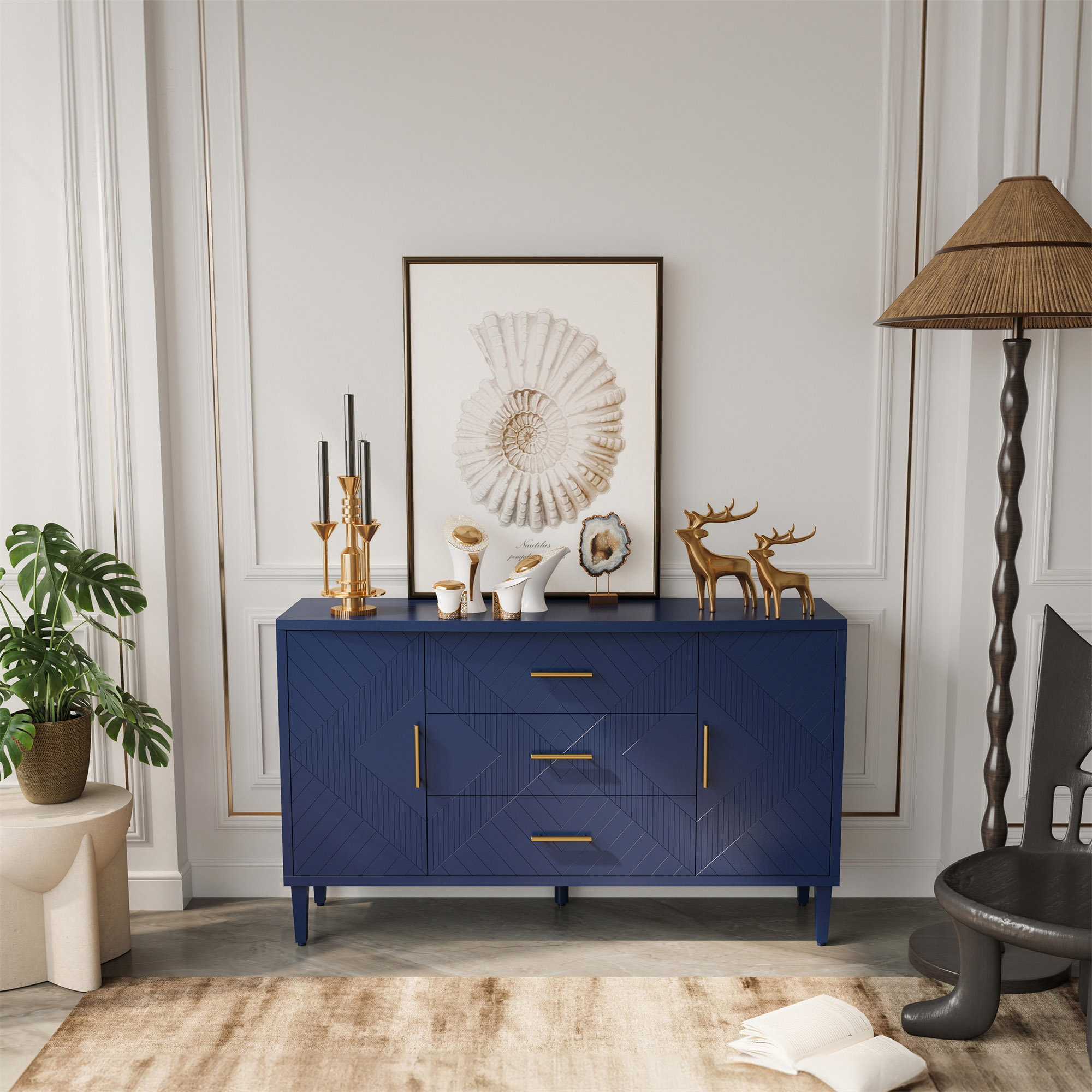 Mercer41 Stylish And Functional 2-Door 3-Drawer Cabinet - Wayfair Canada