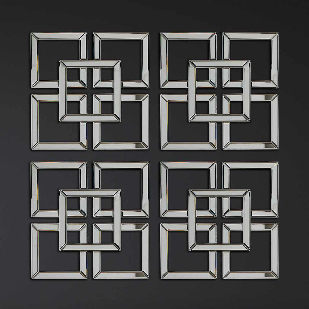 CIMC Home 40x40cm Modern Home Decor Wall Mounted Clear Glass Mirror Art ...