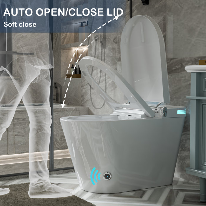 ARRISEA Smart Bidet Toilets with Auto Open Lid, Heated Seat, Warm ...