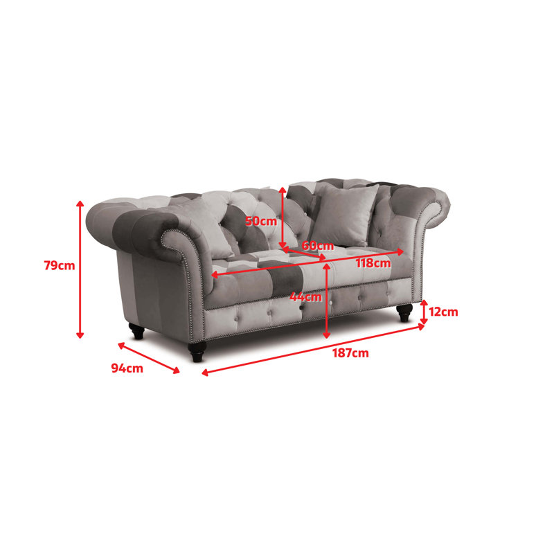 Latitude Vive Camaury Velvet Patchwork Sofa & Reviews | Wayfair.co.uk