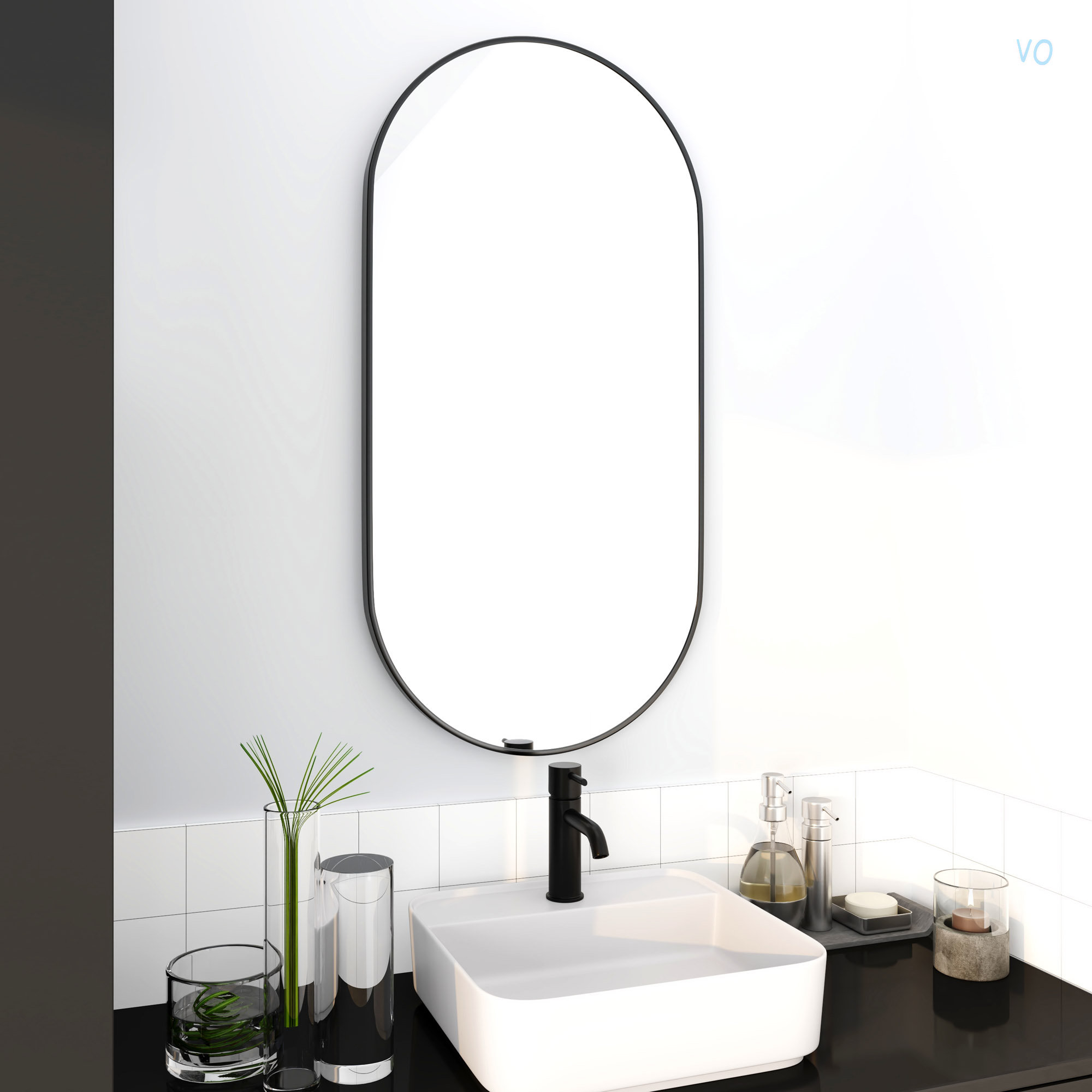 Ebern Designs Bathroom Ovel Mirror Aluminum Frame | Wayfair
