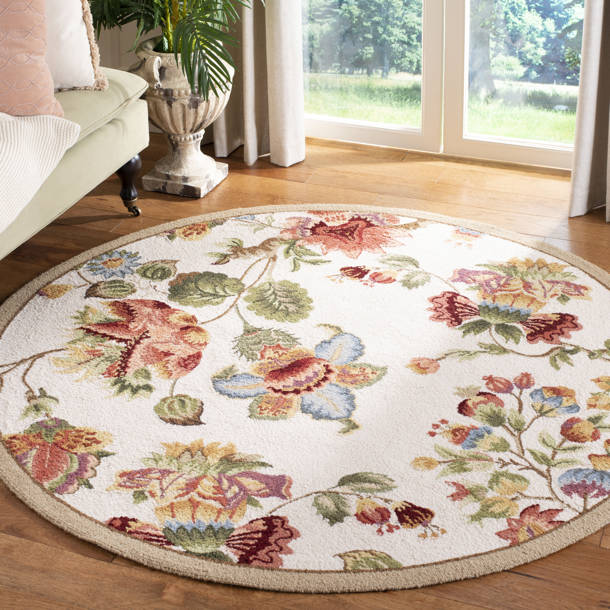Lark Manor Hollander Hand Hooked Wool Floral Rug & Reviews | Wayfair