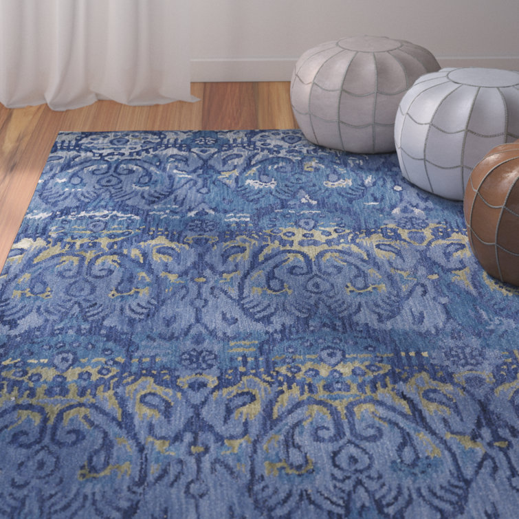 Bungalow Rose Doimo Hand-Tufted Blue Navy Area Rug | Wayfair