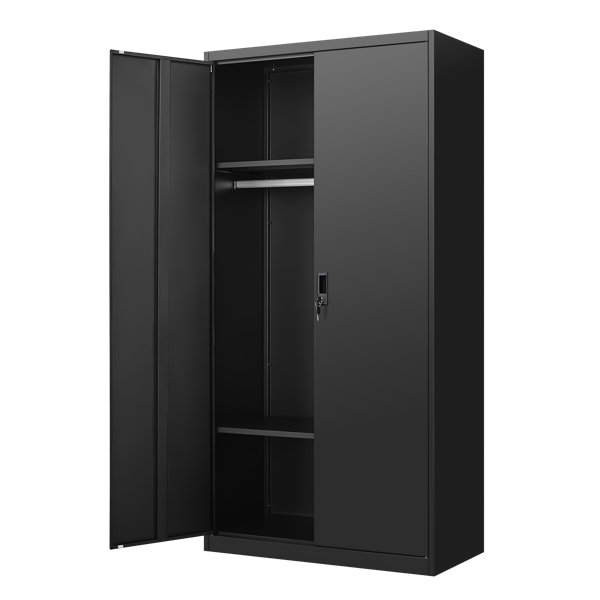 TIBMUTO Black Metal Lockers with Lock, Heavy-Duty Steel Storage Closet ...