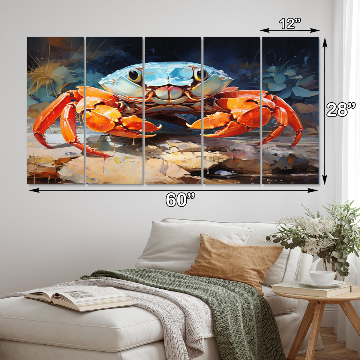 Dovecove Crab Coastal Guardian Collage - Animals Metal Wall Art Set ...