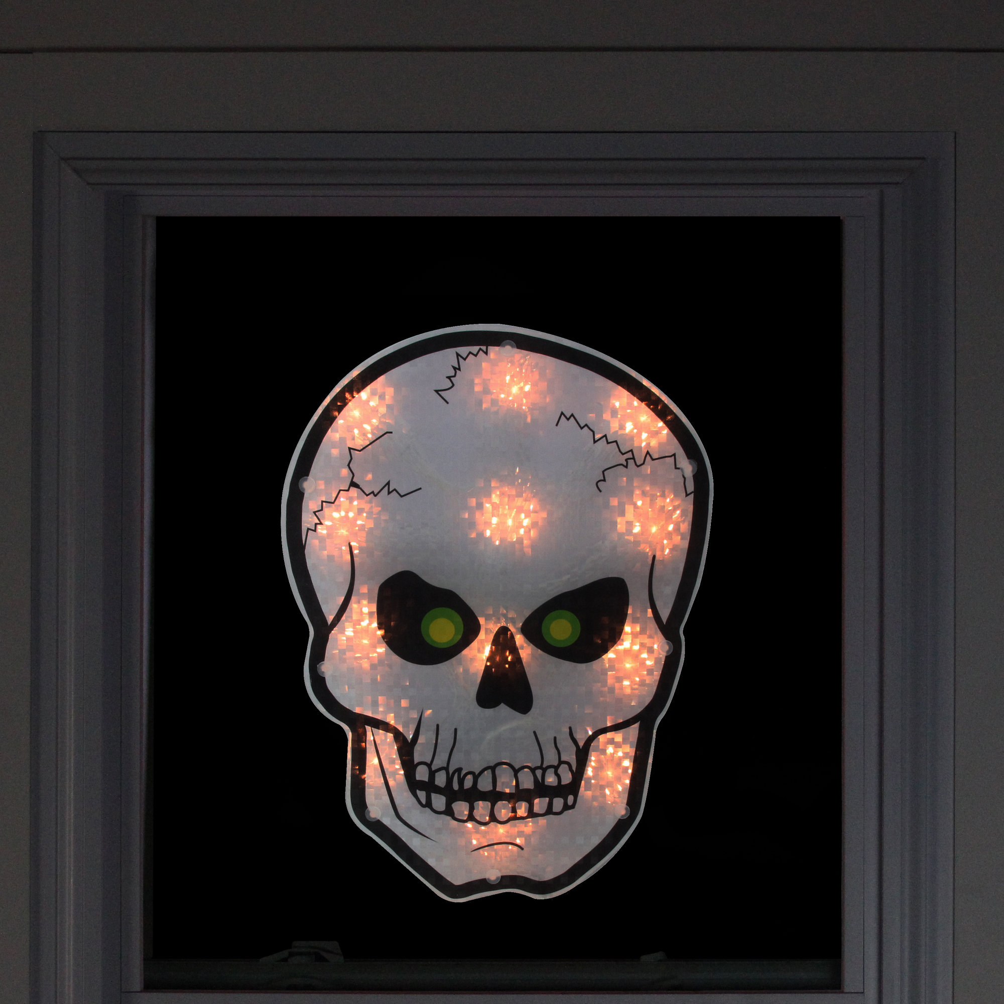 Northlight Seasonal Holographic Skull Halloween Window Lighting Display ...