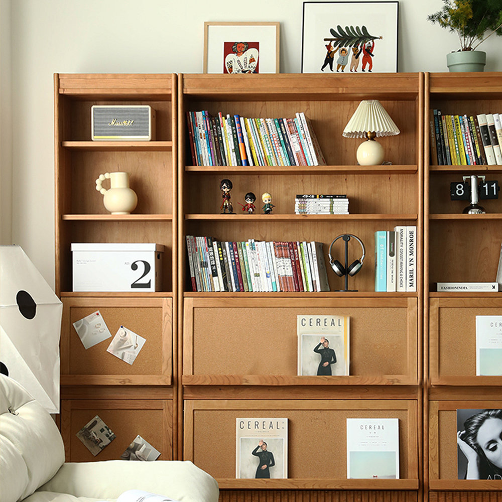 Parttlion Japanese style solid wood bookcase display cabinet | Wayfair