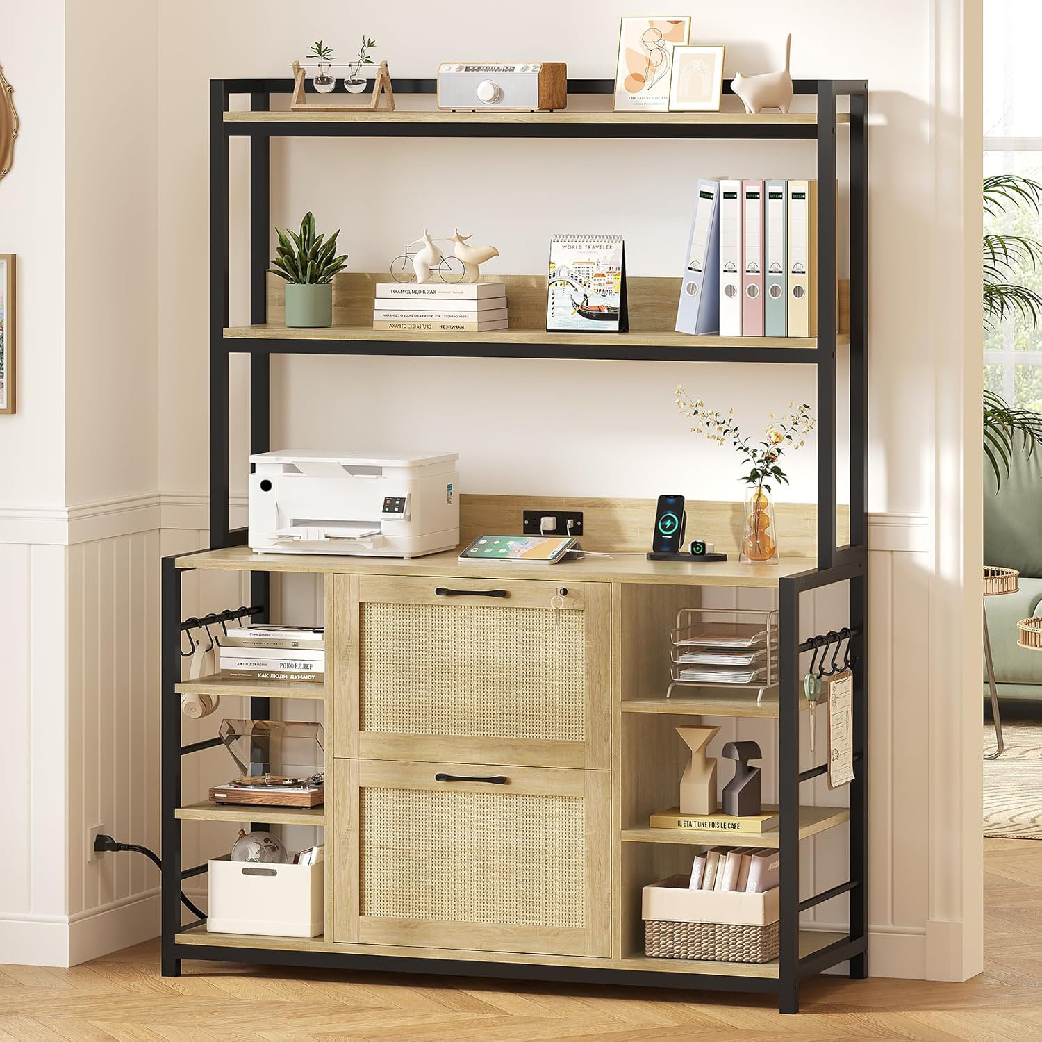 Bay Isle Home™ File Cabinet With Charging Station, Vertical Filing ...