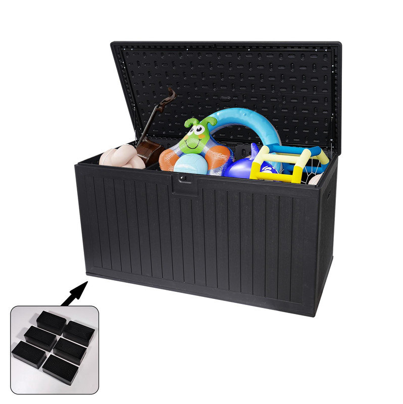 IRHOMA Extra large capacity resin outdoor waterproof deck box, 230 ...