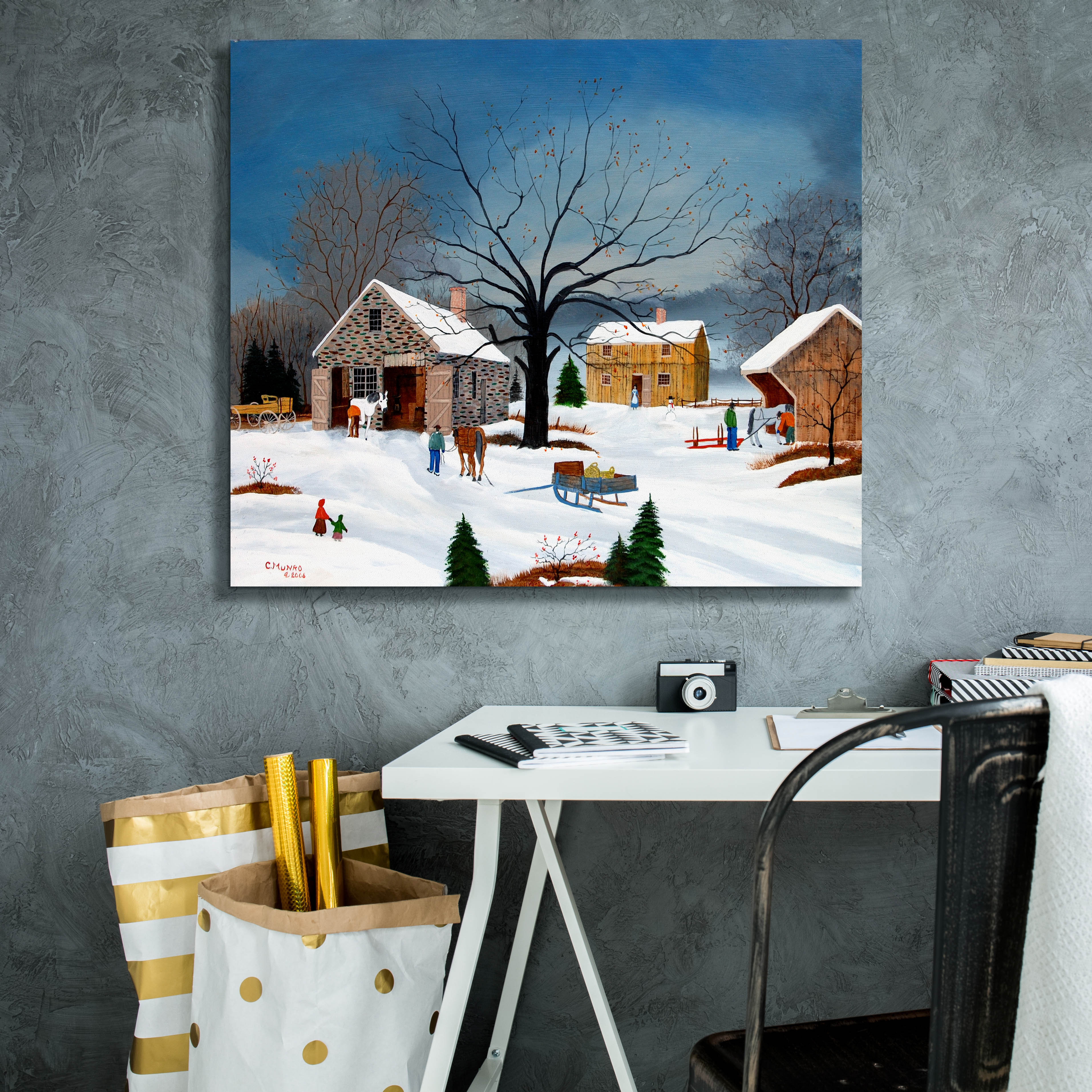 Ophelia & Co. 'Smithy In Winter' by C Munro Canvas Wall Art, 30" x 26 ...