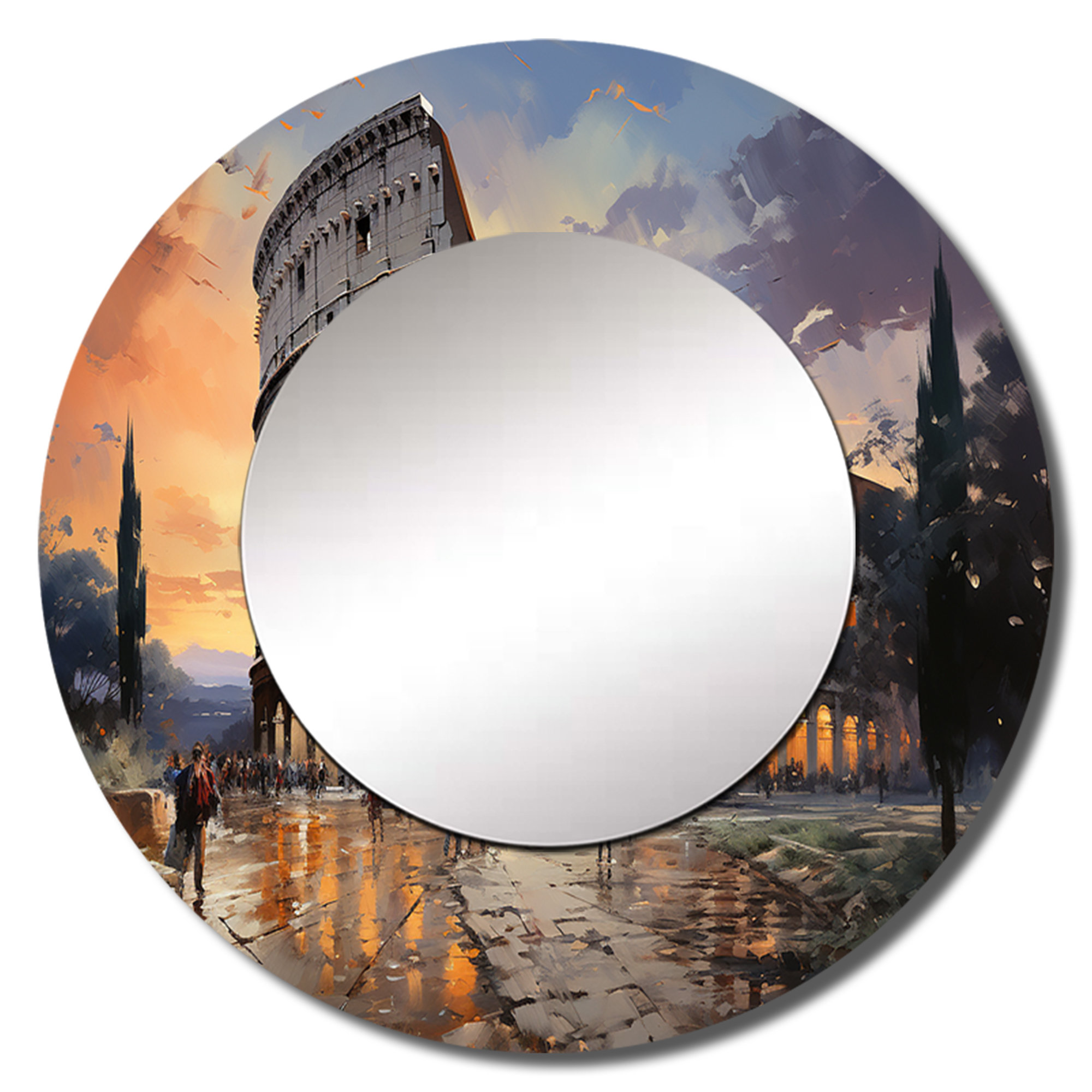 Design Art Beige Italy Colosseum Colosseo - Italy Large Mirror, Beige ...