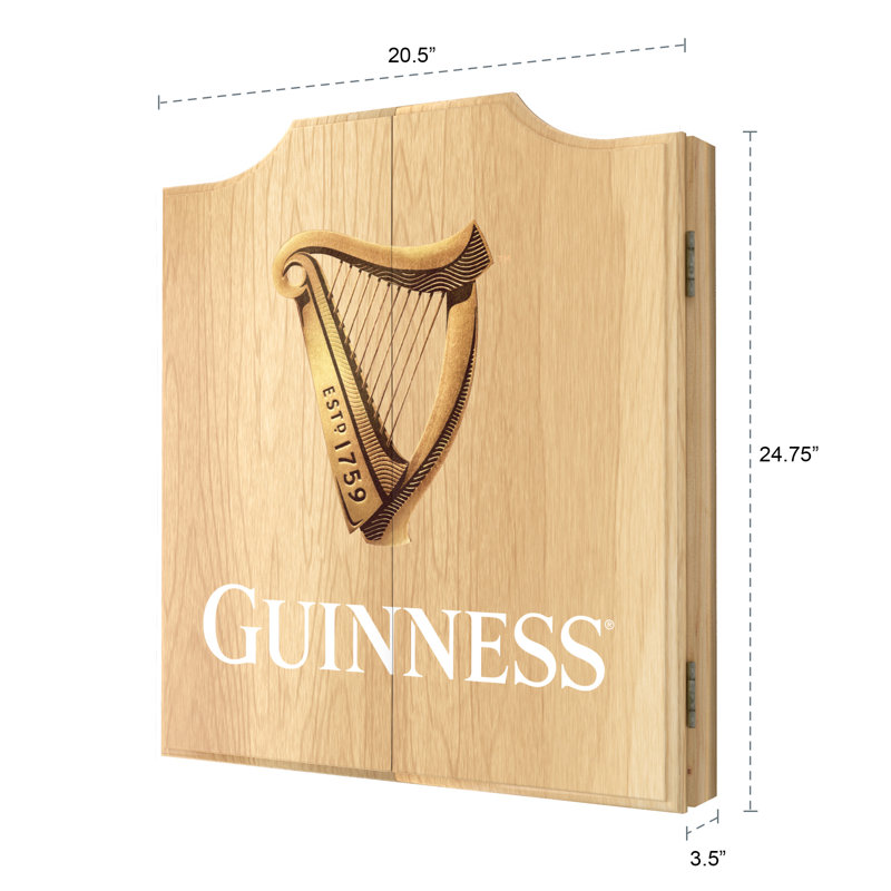 Trademark Global Guinness Harp Dart Board Cabinet Set | Wayfair